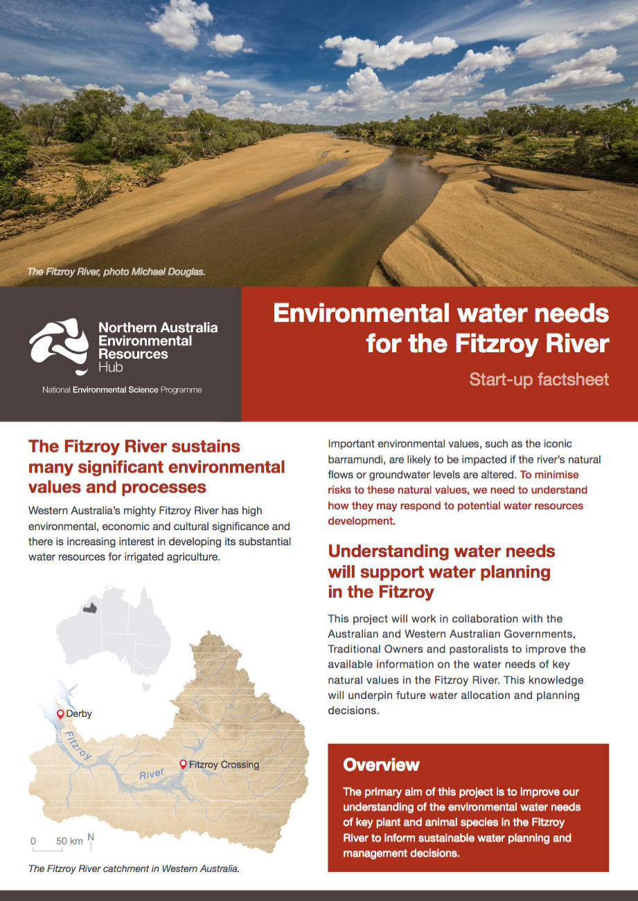 Environmental water needs for the Fitzroy River (start-up factsheet ...