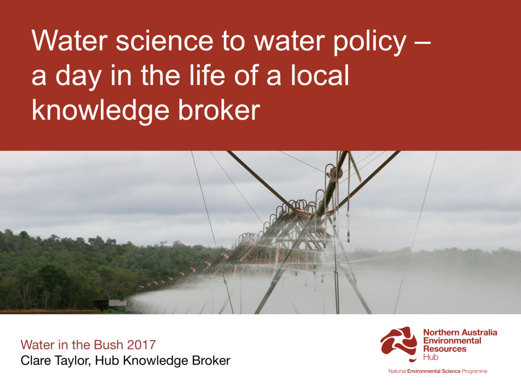 Water in the Bush presentation - NESP Resilient Landscapes Hub