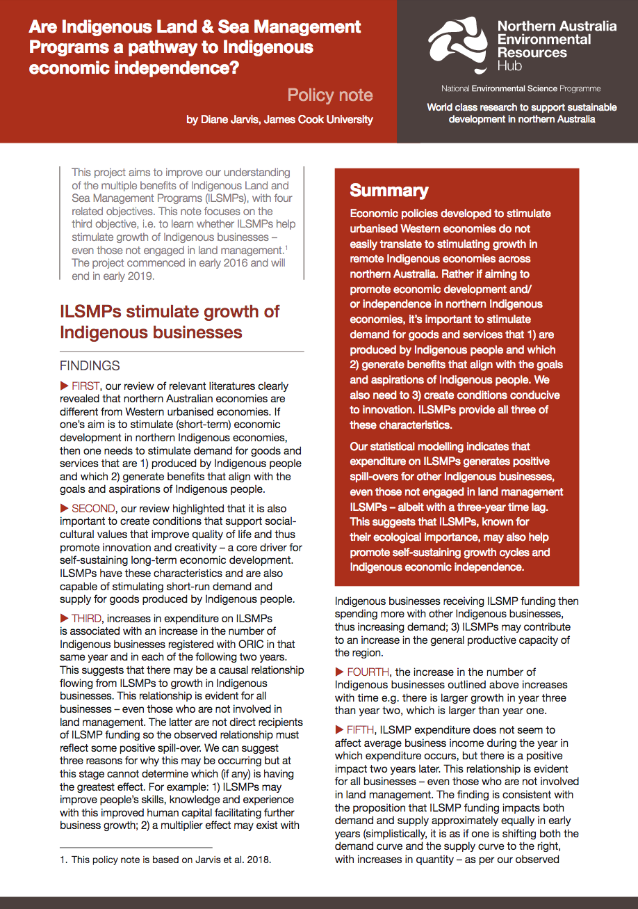 Are Indigenous Land & Sea Management Programs a pathway to Indigenous ...