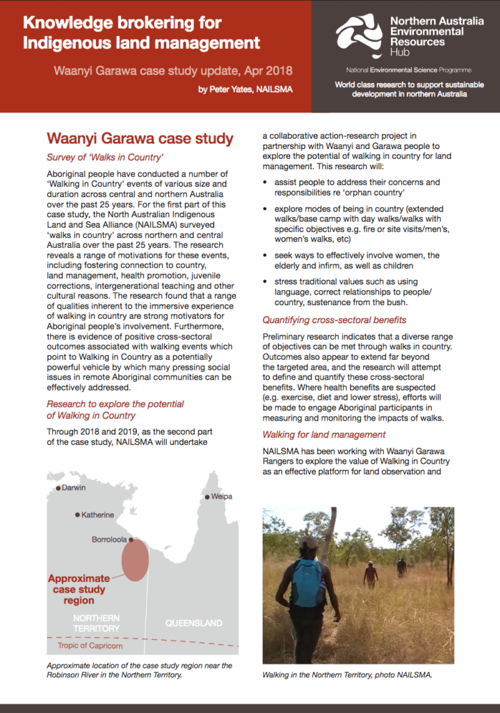 Knowledge brokering for Indigenous land management (Waanyi Garawa case ...