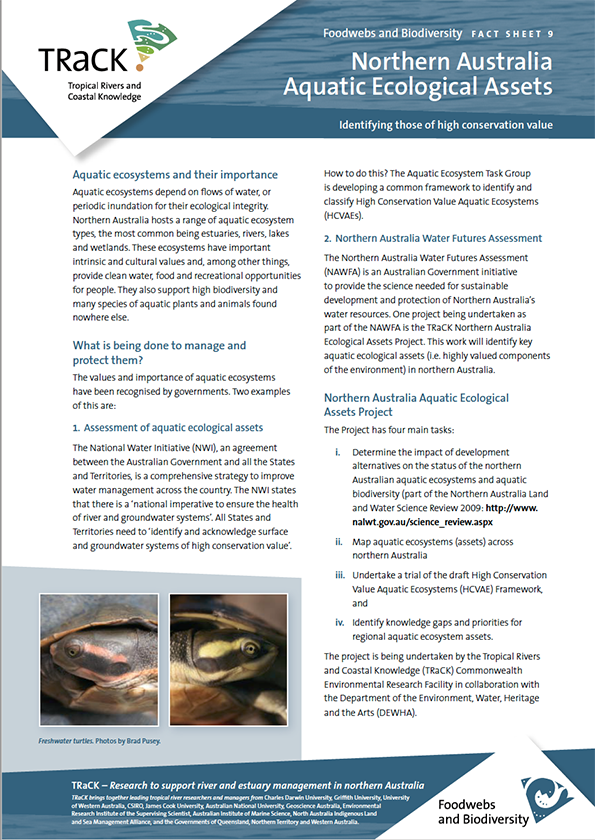 Identifying Northern Australia Aquatic Ecological Assets of high ...