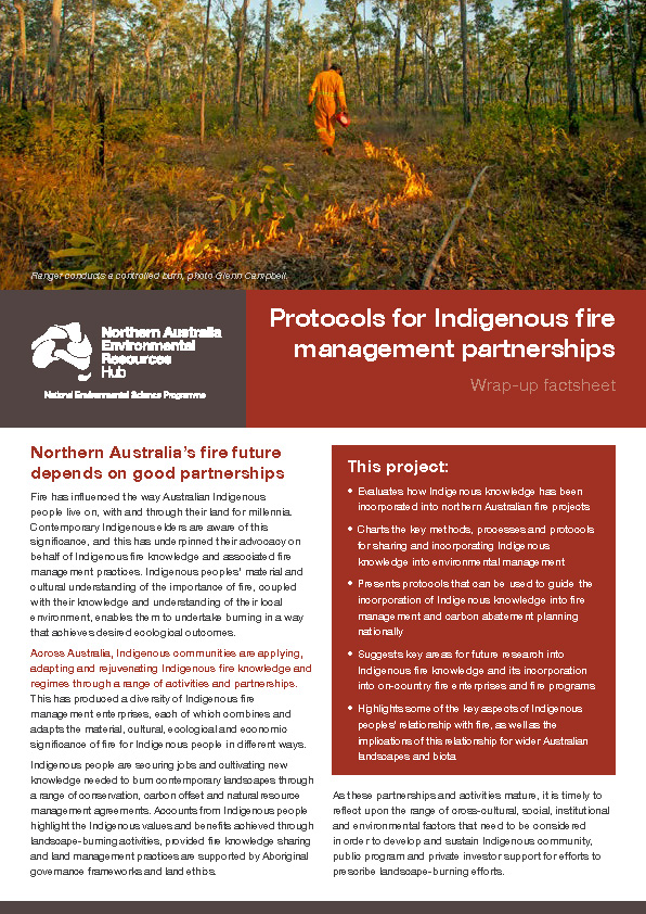Protocols for Indigenous fire management partnerships (wrap-up ...