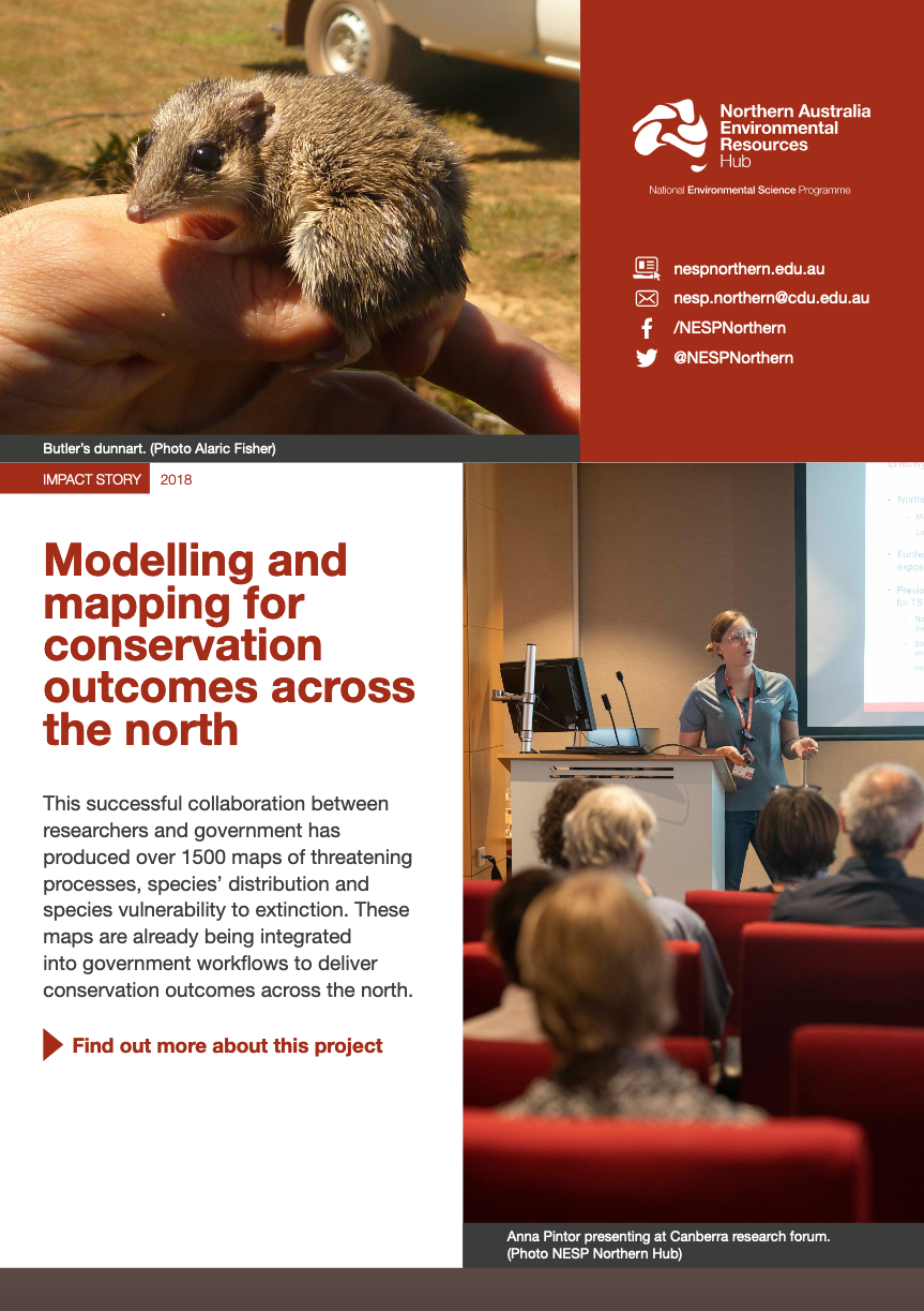 Modelling and mapping for conservation outcomes across the north ...