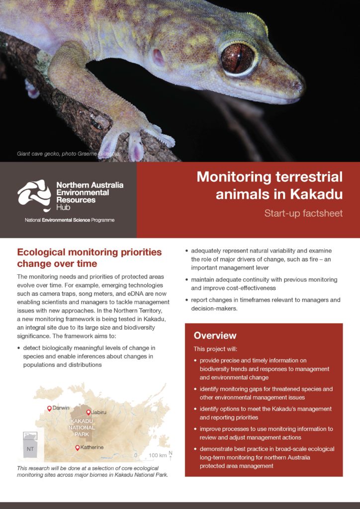Monitoring terrestrial animals in Kakadu - NESP Resilient Landscapes Hub