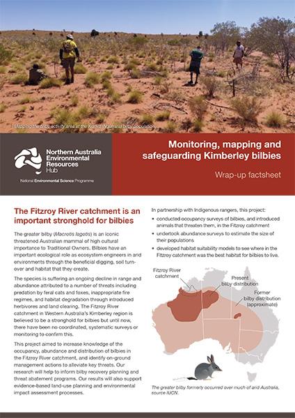 Monitoring, mapping and safeguarding Kimberley bilbies